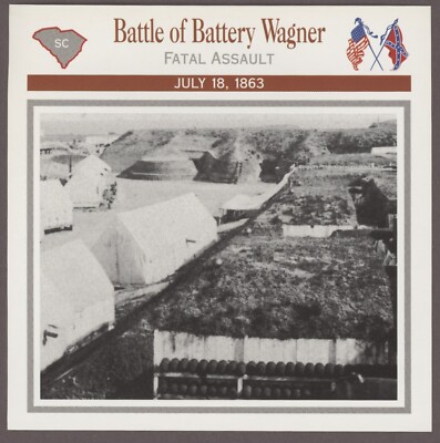 Battle of Battery Wagner Atlas Civil War Card Battles Campaigns 1863 | eBay