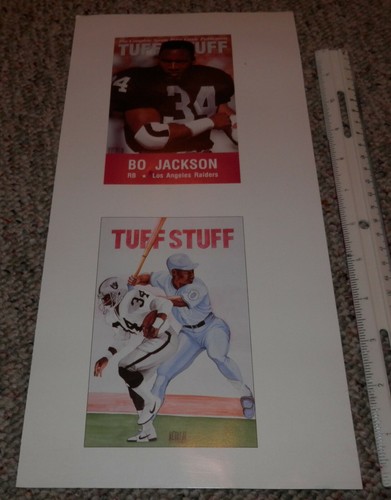 1990 Tuff Stuff Bo Jackson 2 card uncut premium insert Cover Cards ...