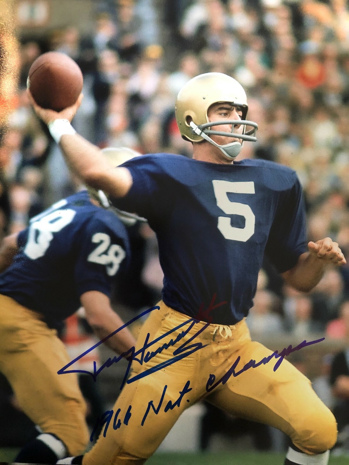 Autographed Terry Hanratty University of Notre Dame 11x14 photo - w/COA ...