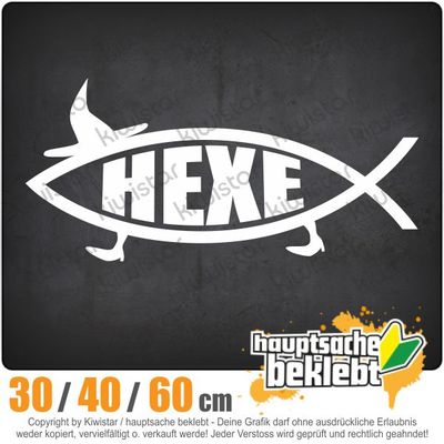 Hexe Fisch chf0273 in 3 Größen JDM Heckscheibe Aufkleber | eBay