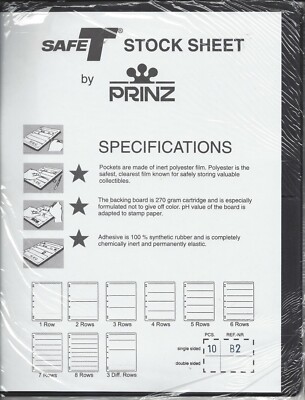 SafeT Hagner-Style Stock Sheets by Prinz B2 One-Sided 2-Pocket Black ...