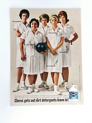 Vintage Clorox Bleach ad original 1964 Women bowling laundry ...