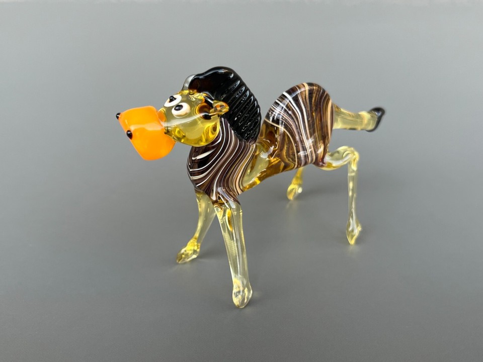 Glass Zebra Figurine - Handmade Blown Glass Animal Sculpture - Cute ...