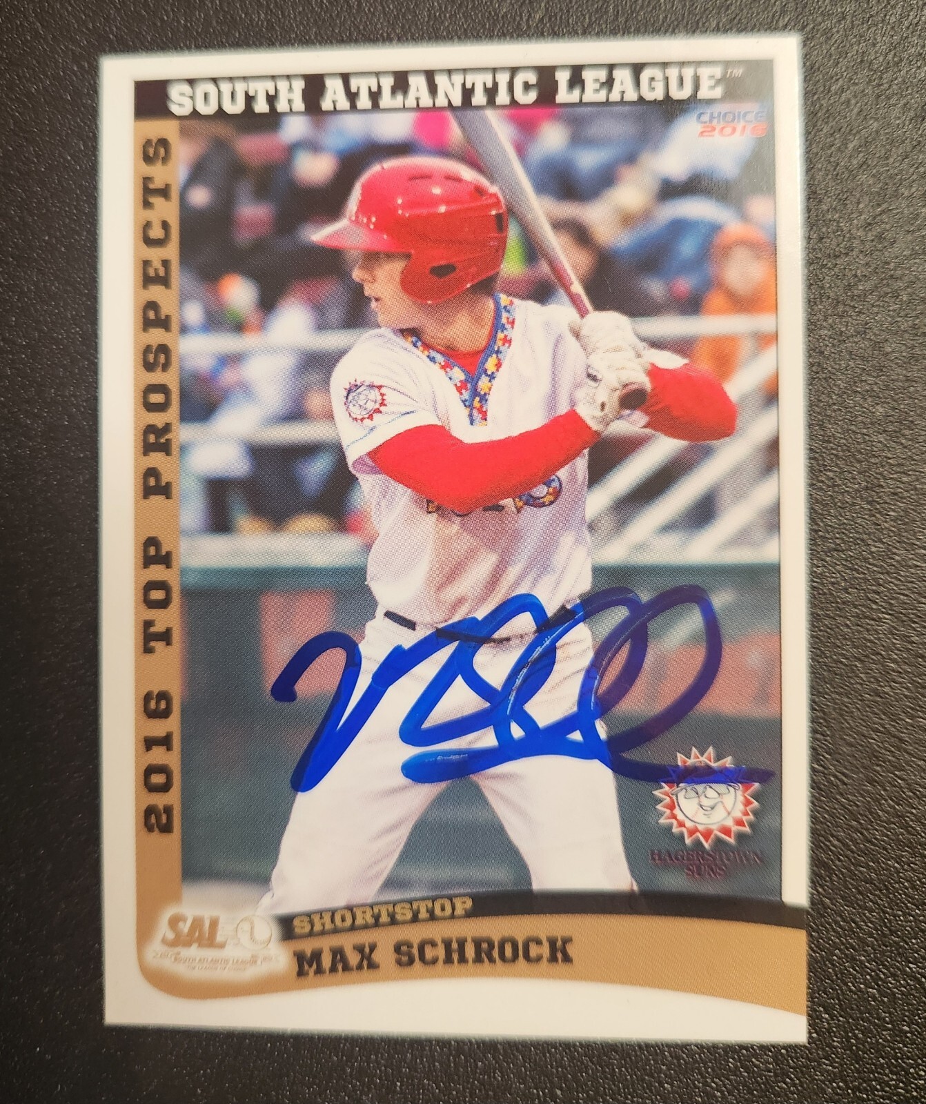 Max Schrock Signed 2016 South Atlantic League All Star Card Washington ...