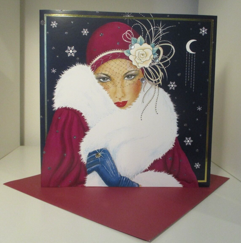 CLINTONS ART DECO LADY CHRISTMAS CARD | eBay UK