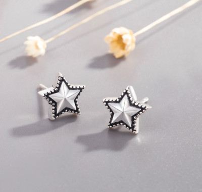 Tiny Little Star Silver Stud Earrings | eBay