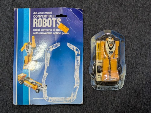 Vintage KO GOBOTS Machine Robo SLICKS #36 Yellow F-1 MR-32 In Bubble w ...