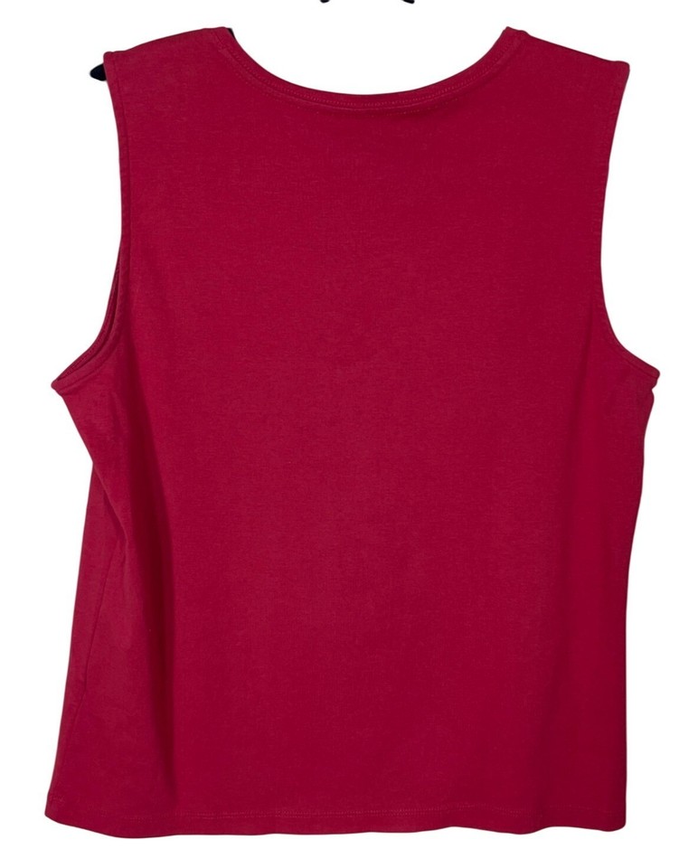 2 Christopher & Banks Tank Top T-Shirt Sleeveless Size L Large Red ...