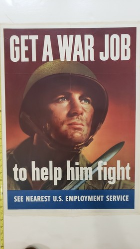 Get A War Job Original 1942 Poster On Linen | eBay