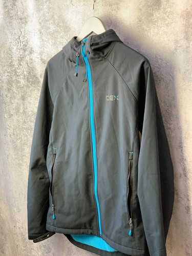 OEX Jacket Mens Large Grey Polygon Soft Shell Outdoor Hiking Coat Full ...