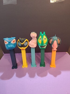 PEZ Dispensers Bugz A Bugs Life Catepillar Grasshopper Barney Worm ...