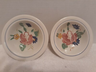 Red Wing Orleans 2 Fruit Bowls Multi Color Floral, Blue Ring | eBay