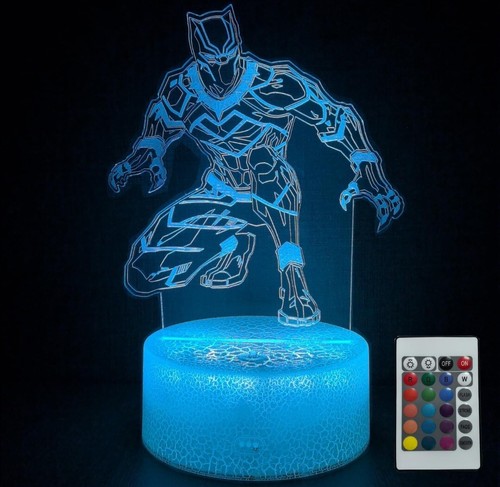 Creative 3D Visualization RGB Touch Dimmer Remote Lamp Black Panther Wakanda NIB | eBay