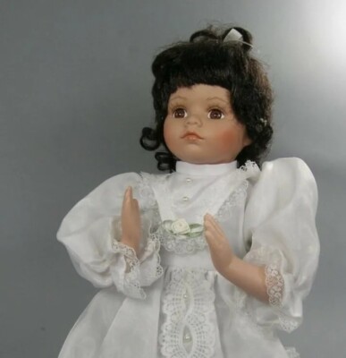 #15- THE EMERALD DOLL COLLECTION 16" PORCELAIN PRAYER DOLL GORGEOUS ...