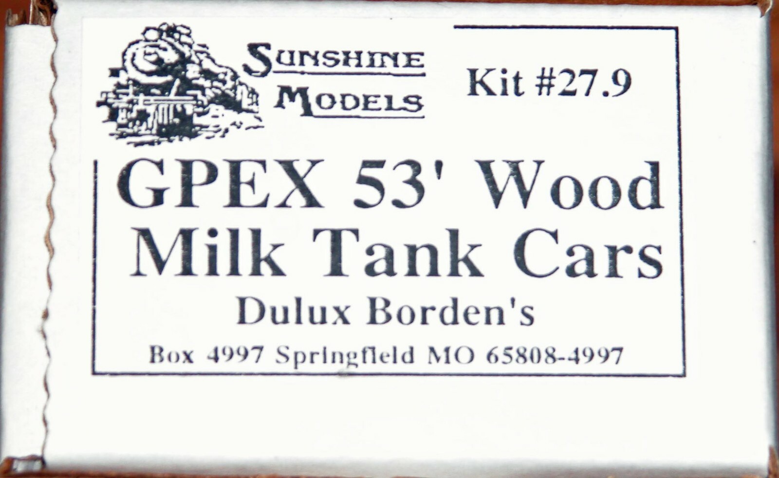 HO SUNSHINE MODELS KIT 27.9 GPEX 53' WOOD MILK TANK CARS DULUX BORDEN'S ...