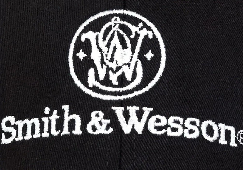 SMITH & WESSON Firearms Black W/White Embroidery Adjustable Baseball ...