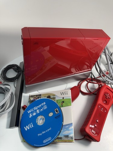 Red Nintendo Wii Console Bundle 25thAnniversary Cords Tested wii Resort ...
