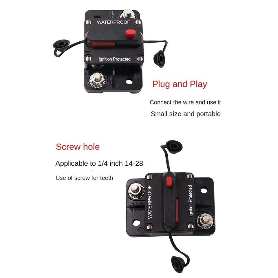 80A Circuit Breaker Fuse Reset 12-24V DC Car Boat Auto Fuse Box Fuse ...