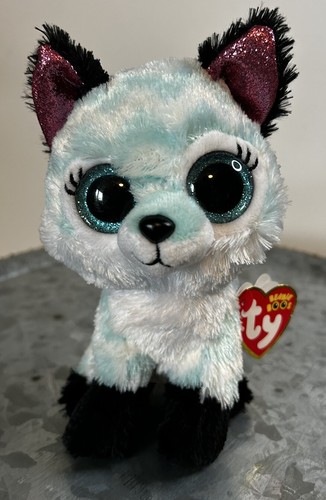 Ty Beanie Boos ATLAS the Aqua Chevron Fox Stuffed Animal Plush (6 Inch ...