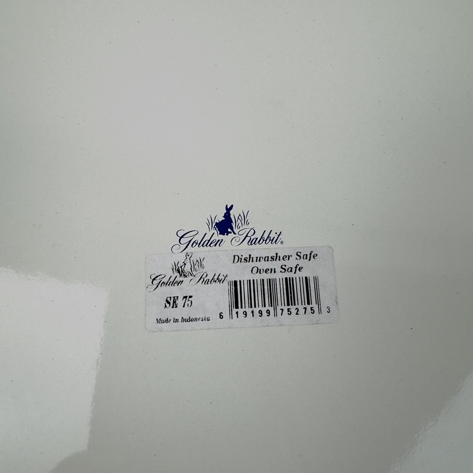 Pottery Barn Golden Rabbit Blue Crab Enamel Stock Pot White Blue ...