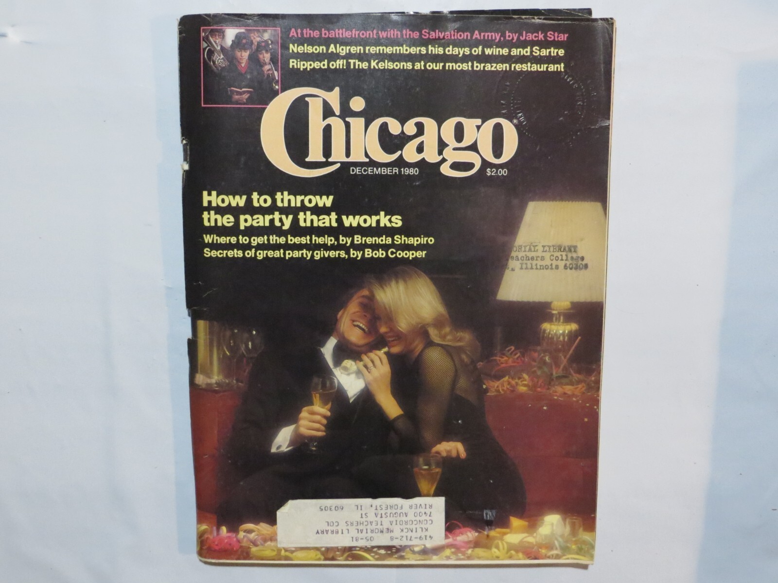 Chicago Magazine 1980 December Nelson Algren Party Bob Cooper Brenda ...