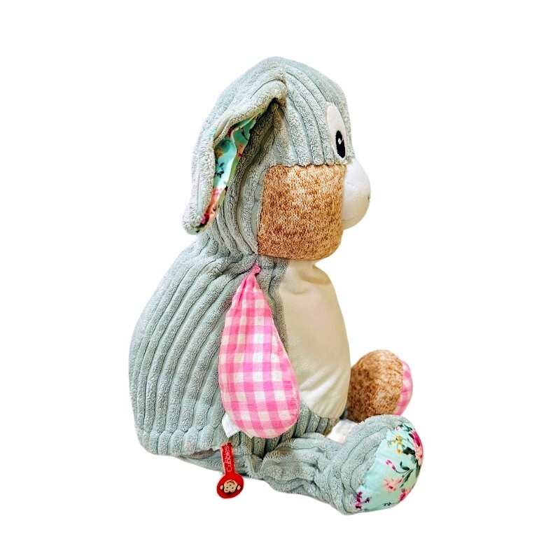 Cubbies Sensory Bunny Rabbit Plush Lovey 12 Inch Corded Patchwork Pink ...