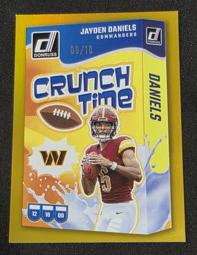 2024 Donruss Football Jayden Daniels Crunch Time /10 Gold Rookie ...