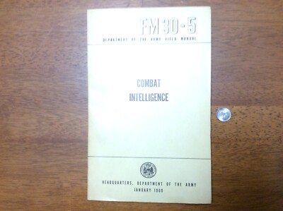 1960 Army Combat Intelligence Book War Department Technical ...