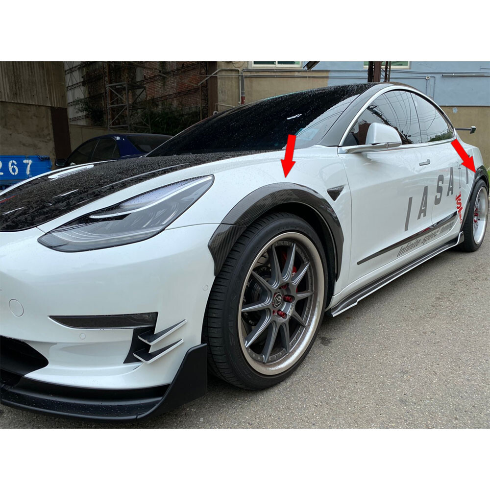Unpainted FRP For Tesla Model 3 Fastback Sedan Side Wheel Arch Fender ...