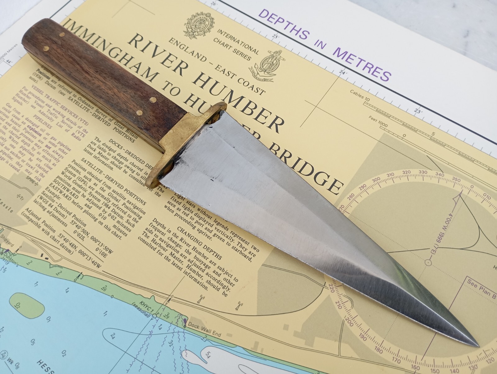 STAINLESS SPIKE DAGGER PAKISTAN ATLAS SPORTS KNIFE WOOD & BRASS HANDLE ...