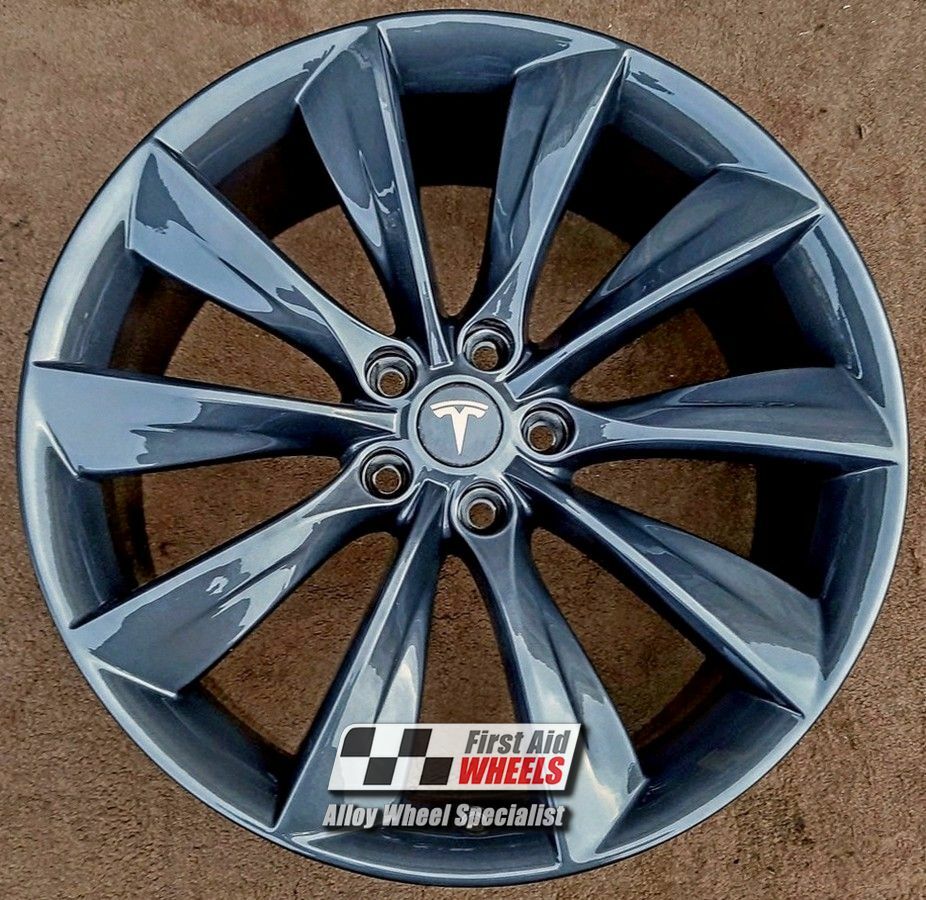 R577G Exchange TESLA MODEL S 1x 21" GENUINE TURBINE SONIC GREY 8.5J ...