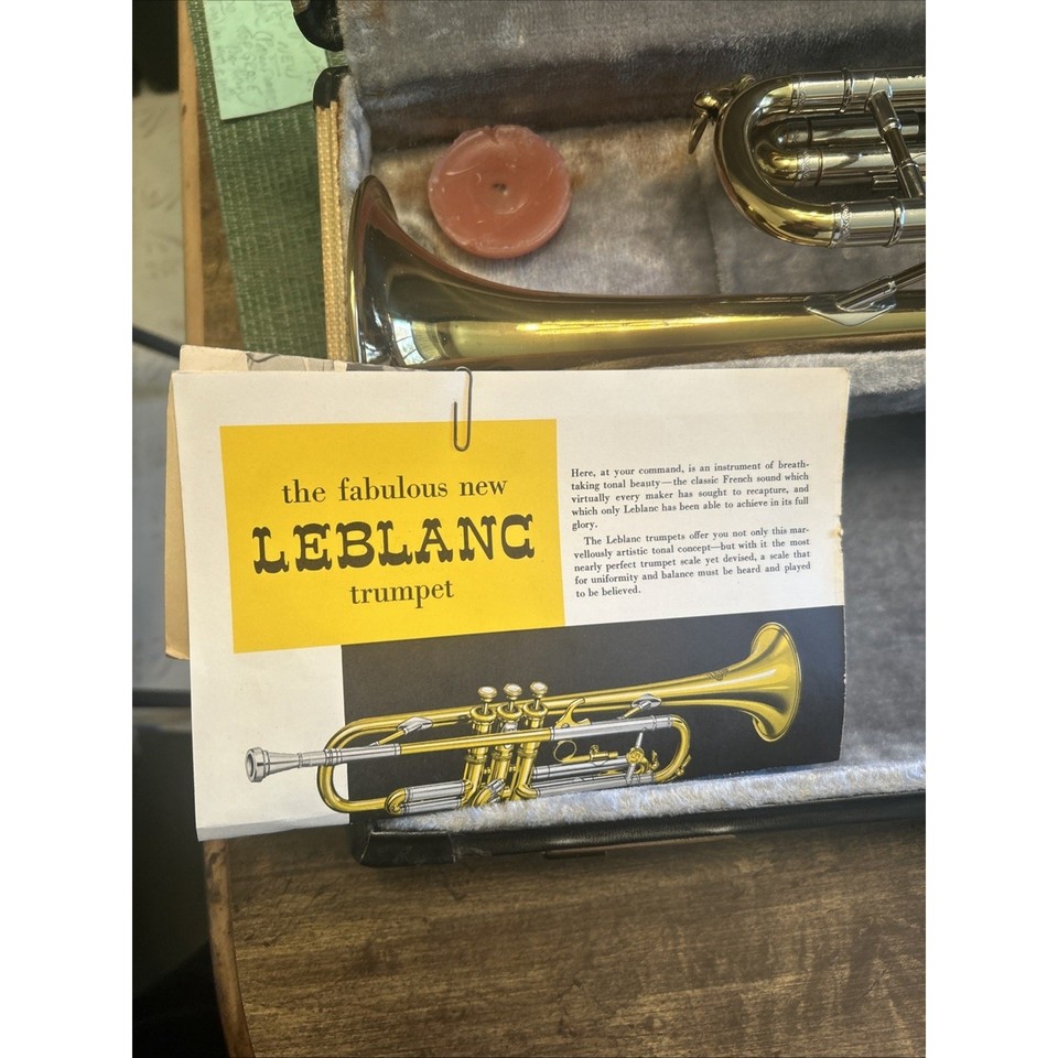 Original 1957 Leblanc Trumpet Pristine, 6554 Top Pro Model, Original ...
