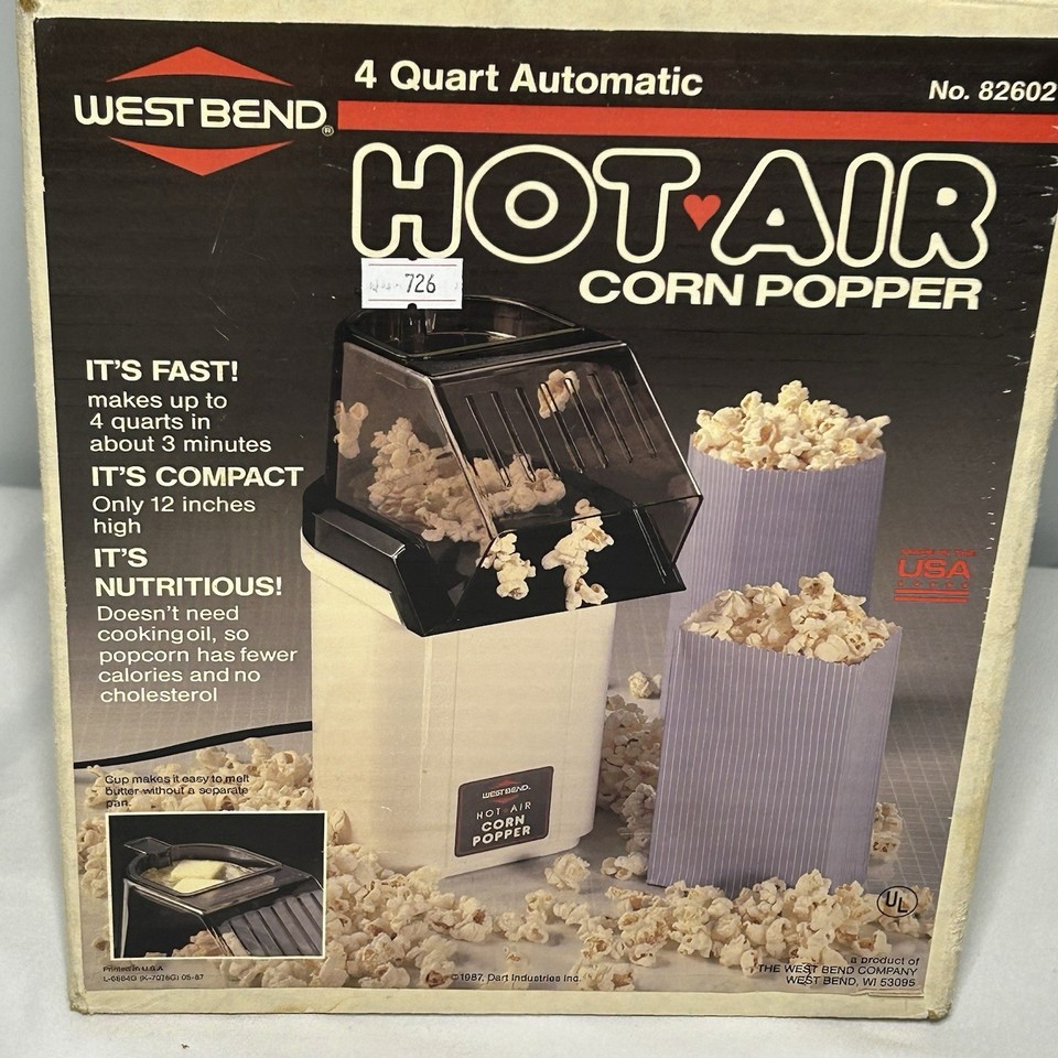 Vintage West Bend Hot Air Pop Corn Popper Model # 82602 Lightly Or Not ...