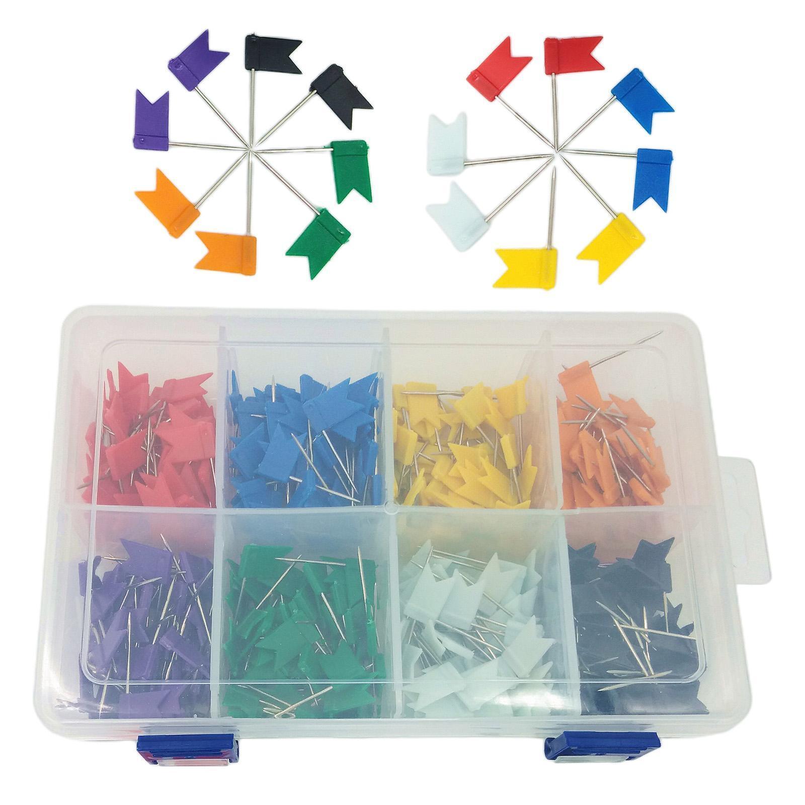 400x Multi-colored Rustproof Flag Push Pin Boards Thumb Tack Office ...