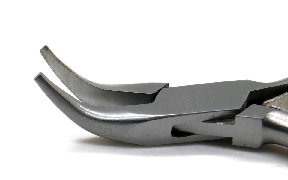 Bent/Upward Angled Nose Pliers 12cm Working End 2cm Jewellery Making ...