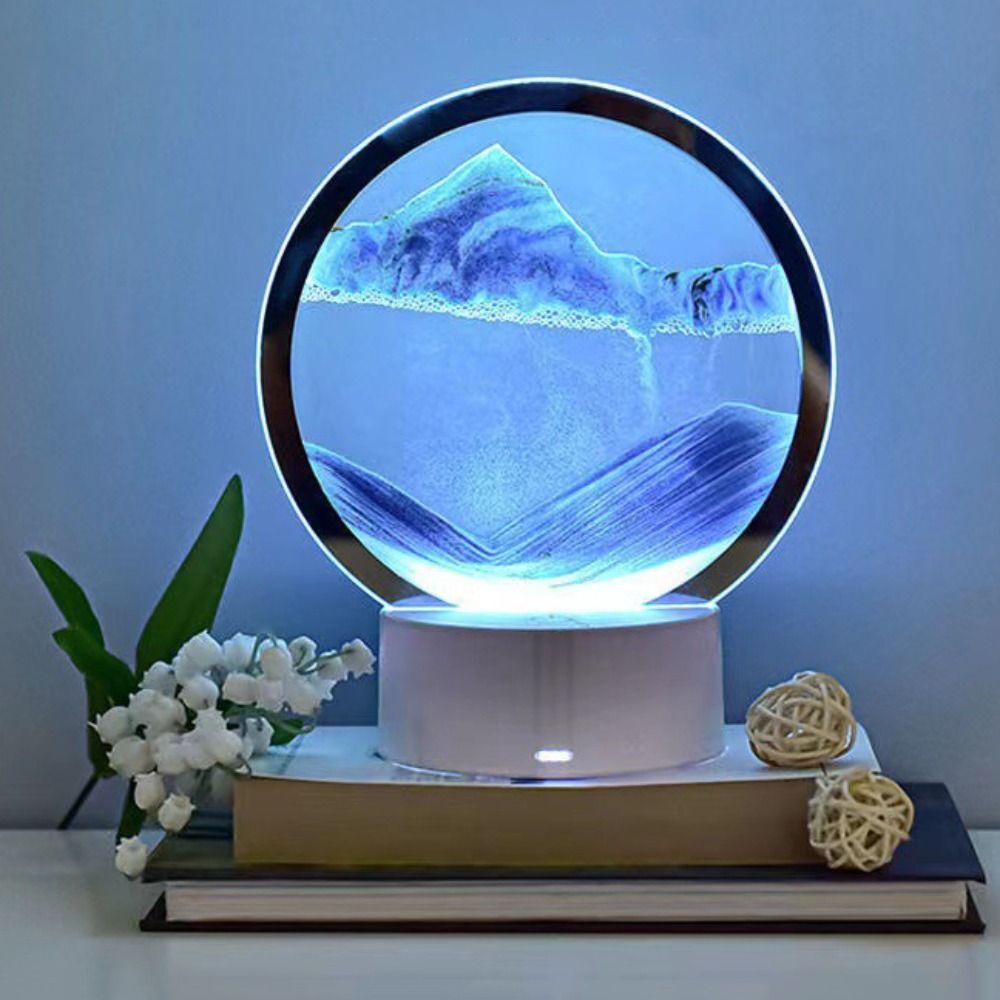 LED RGB Sandscape Lamp Moving Sand Art Night Light with 7 Colors ...