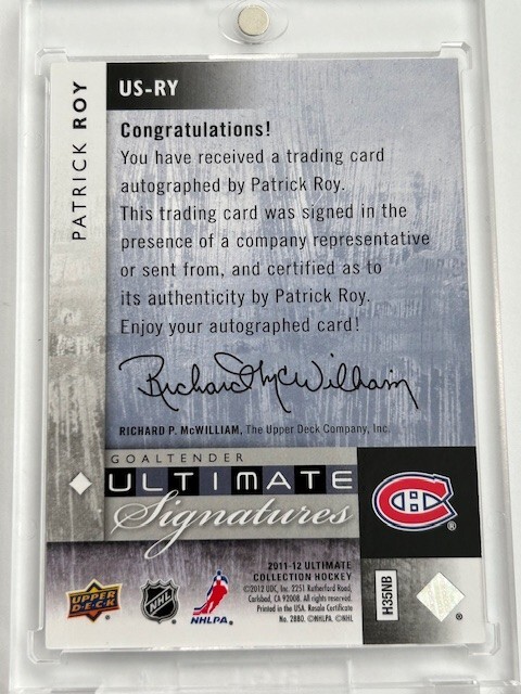 Patrick Roy Ultimate Signatures hard-signed 2011-12 Canadiens | eBay