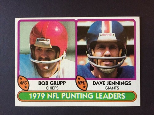 1980 Topps 1979 Punting Leaders #336 BOB GRUPP Chiefs DAVE JENNINGS ...