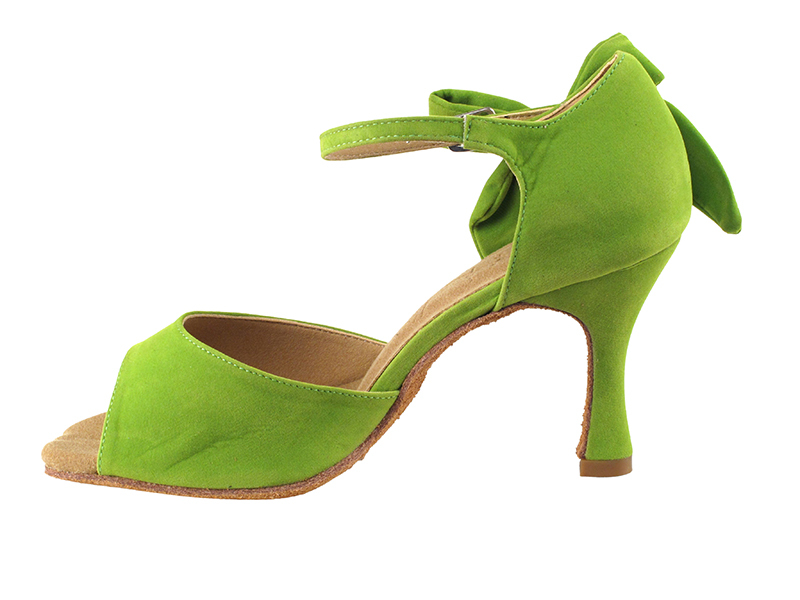 Velvet Bow! Salsa Very Fine Dance Shoes Green, Yellow, Peach, Black ...