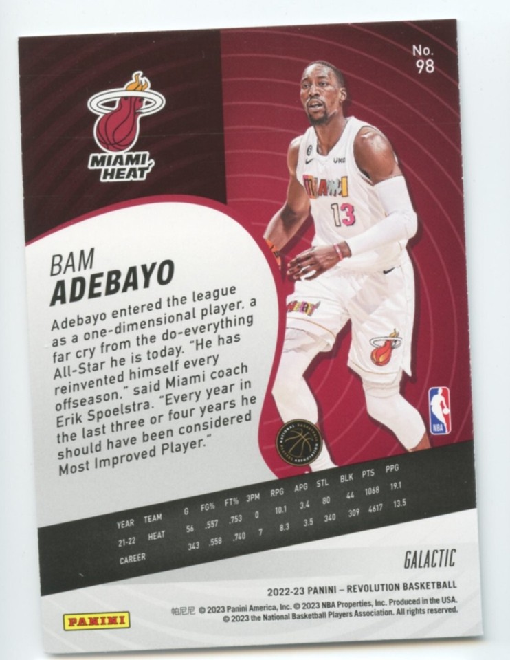 2022-23 Panini Revolution Bam Adebayo Galactic #98 Case Hit Heat SSP | eBay