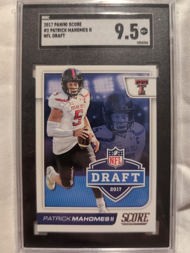 2017 Score Patrick Mahomes NFL Draft RC Insert Chiefs Gem MINT SGC 9.5 ...