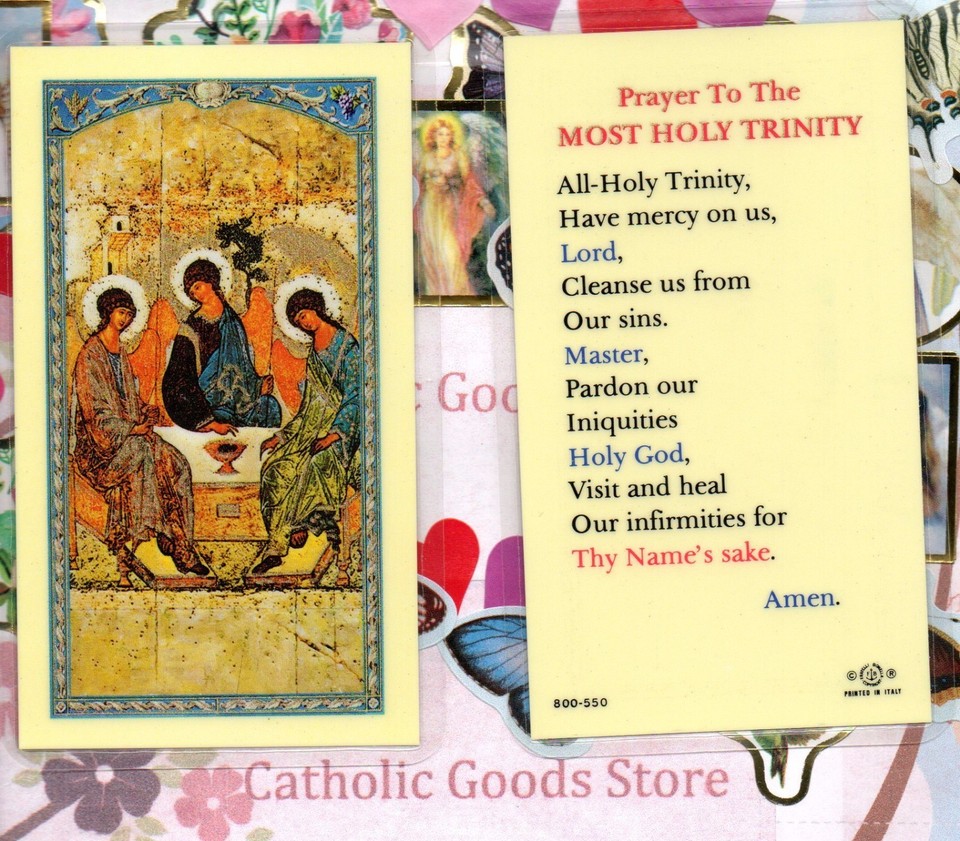 Prayer to the Most Holy Trinity - Laminated Holy Card | eBay