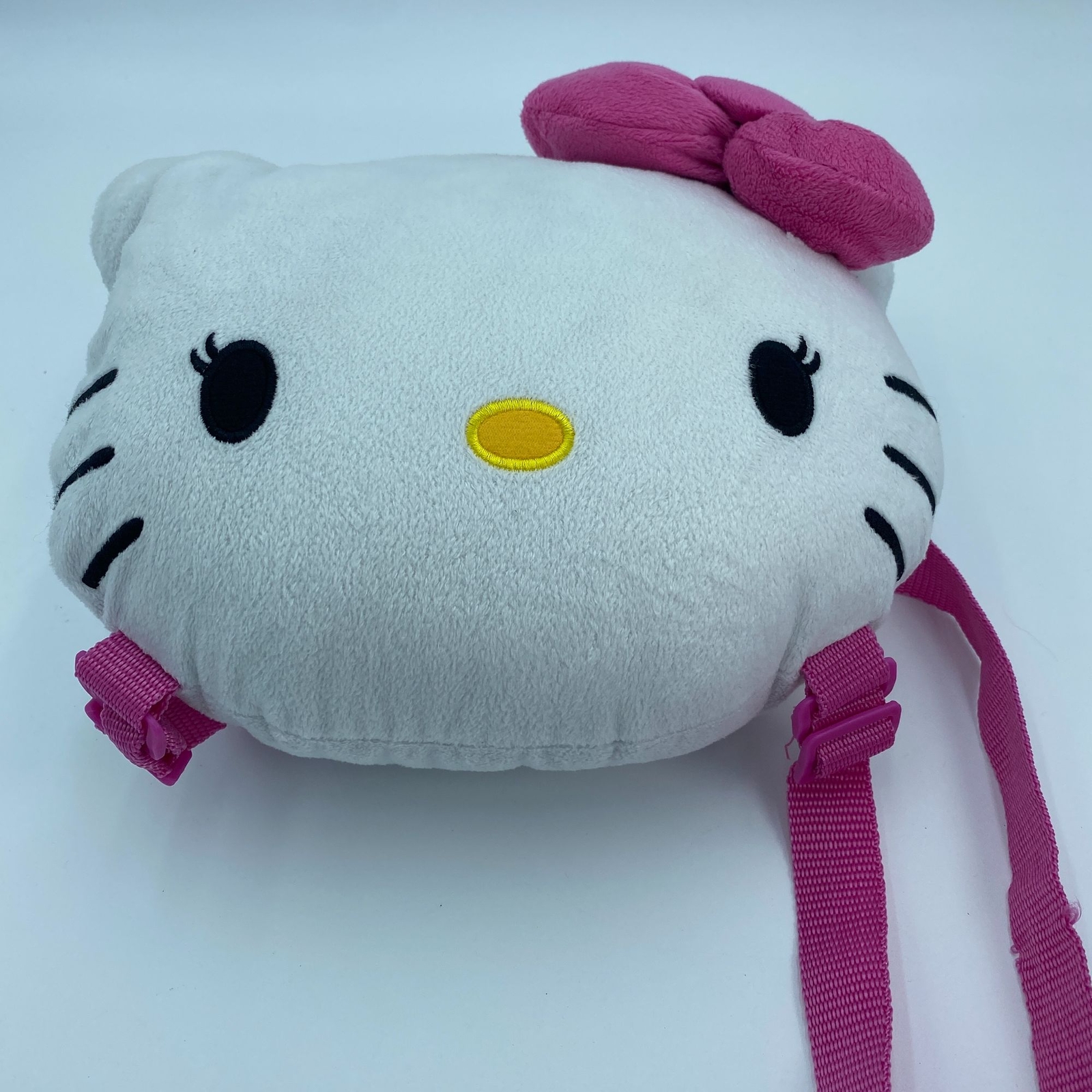 Plush HELLO KITTY Pink White BackPack With Zipper 11 x 8 Inches | eBay