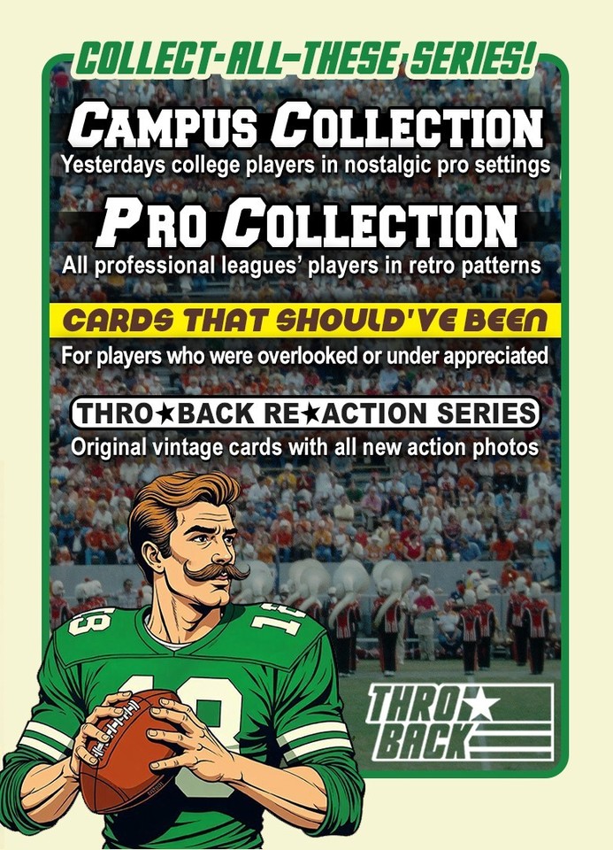 THROBACK custom Football Card Set Chicago Spare Bears QB Duo NFL Strike ...