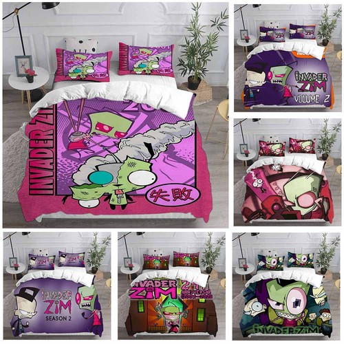Cosplay Alien ZIM Invader 3D Duvet Cover Bedding Pillowcase Quilt ...