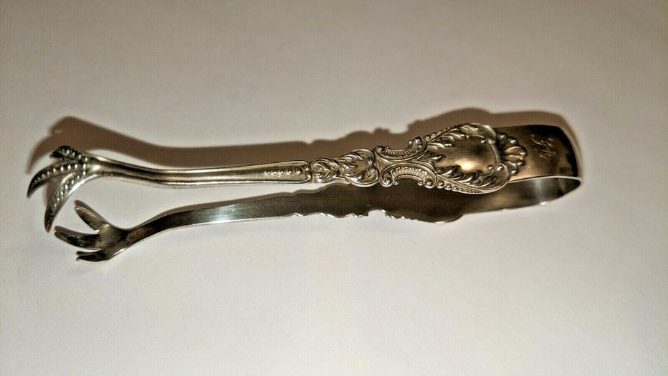 ANTIQUE FLOWER DESIGN CLAW TONGS STERLING SILVER HALLMARKED SIGNED | eBay