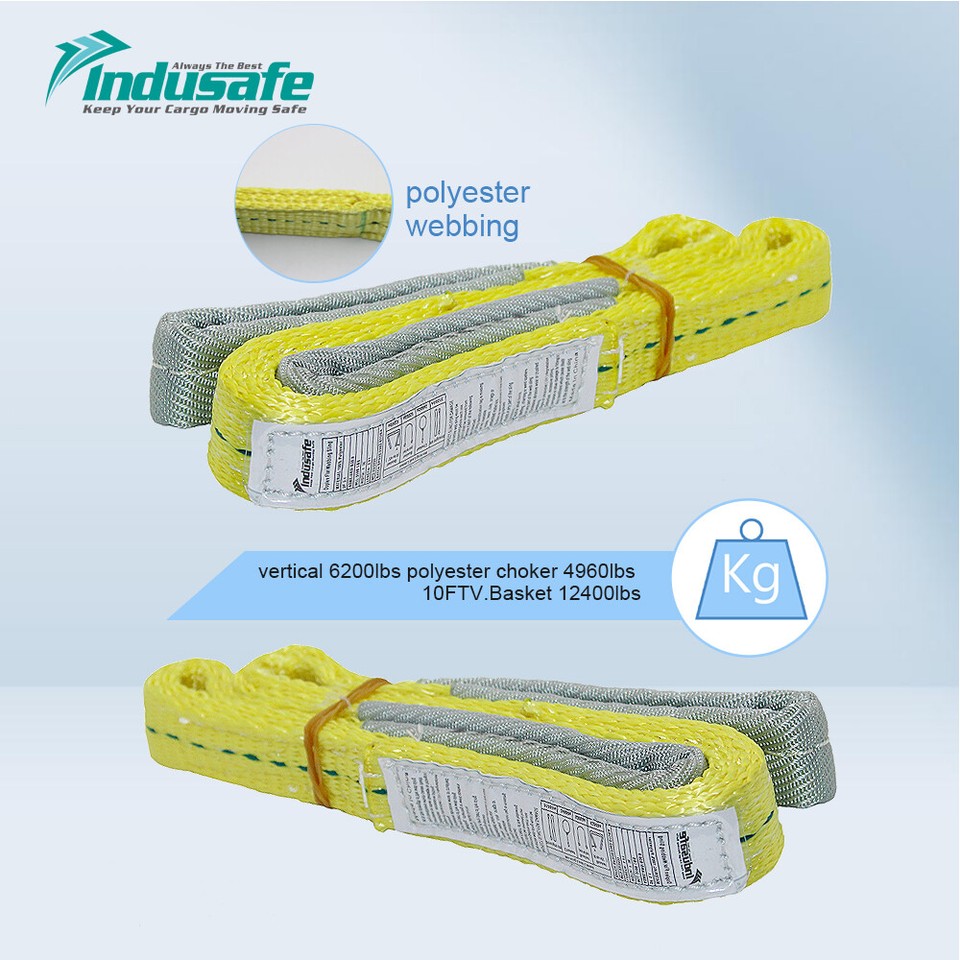 Indusafe Rigging Moving Lifting Straps Industrial Web Sling 6200LBS 3/6/9 FT 5:1 | eBay