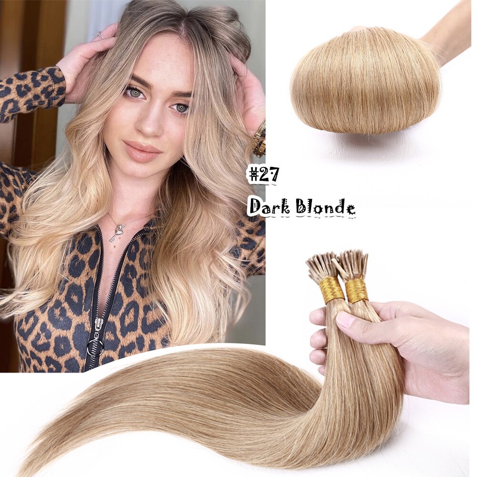 200Strands Stick I-Tip Hair 100% REMY Human Hair Extensions Micro Nano ...