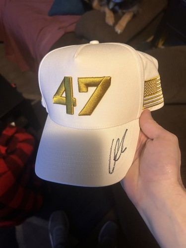 Limited Edition Charlie Kirk signed #47 President Trump Hat | eBay
