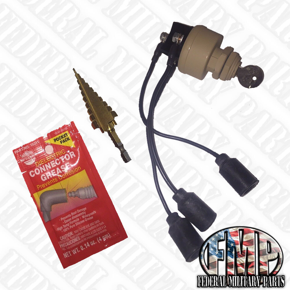 Install Kit + Tan Keyed Ignition Switch Fits Humvee M998 Plug & Play H1 ...